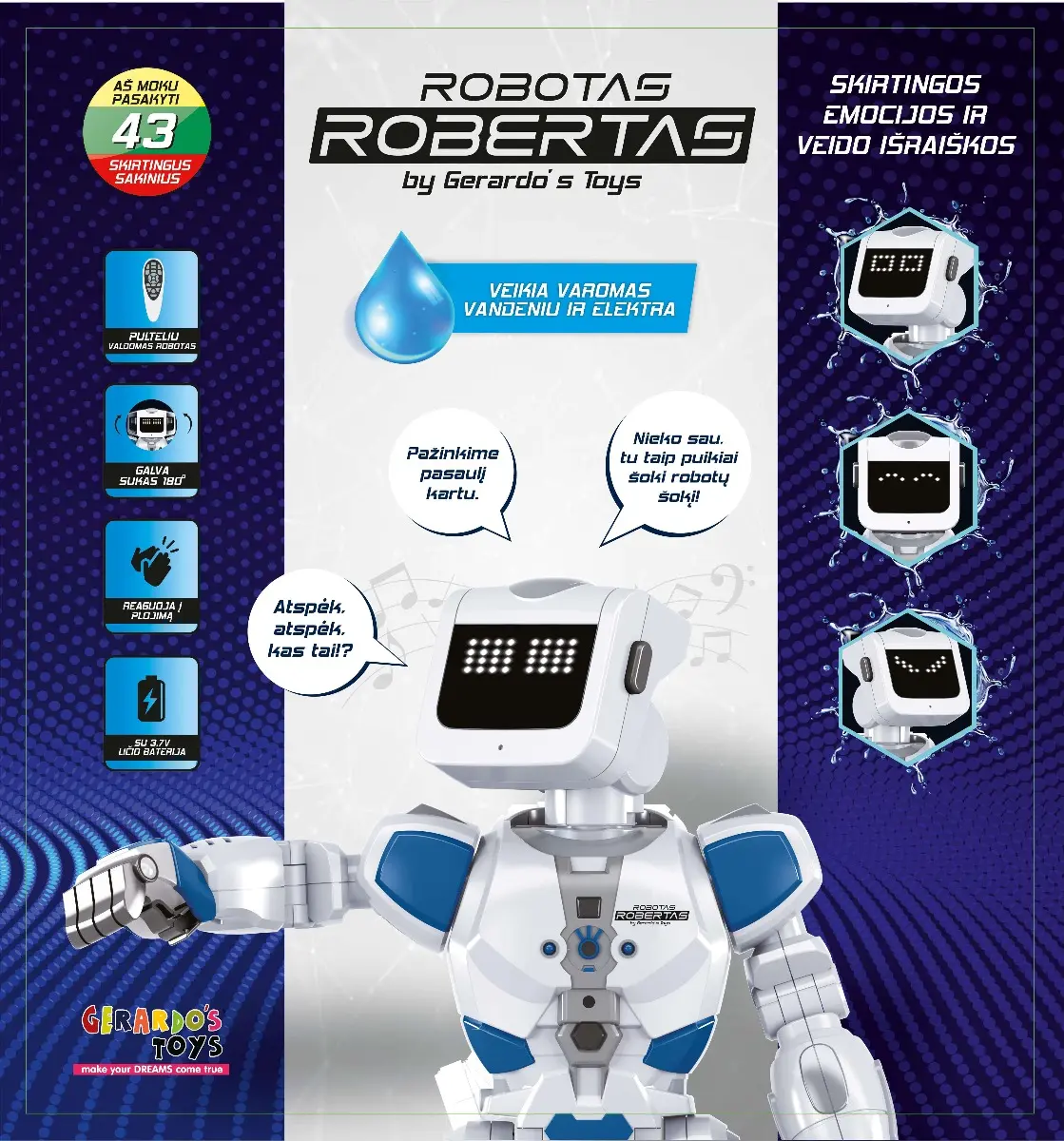 Programuojamas lietuviškai kalbantis robotas su pulteliu „Robertas”