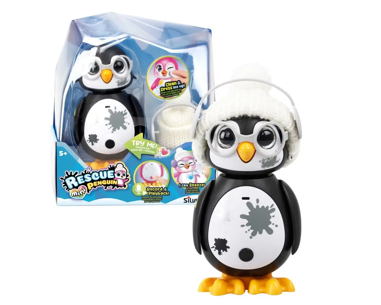 Interaktyvus mini pingvinas, juodas „Rescue Penguin”, Silverlit