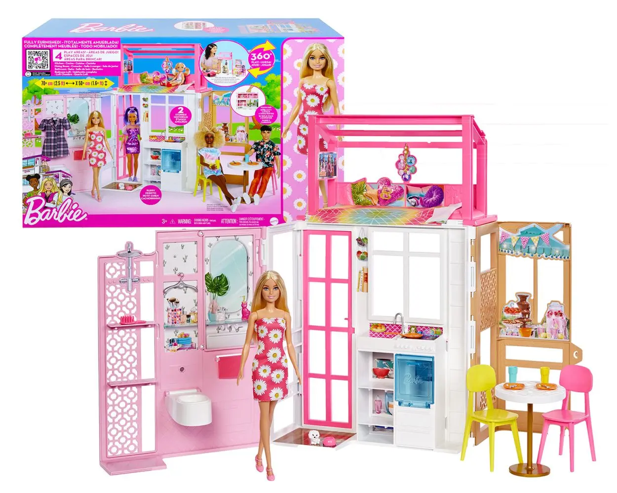 Barbės namas su lėle „Barbie Dollhouse Playset”, HCD48