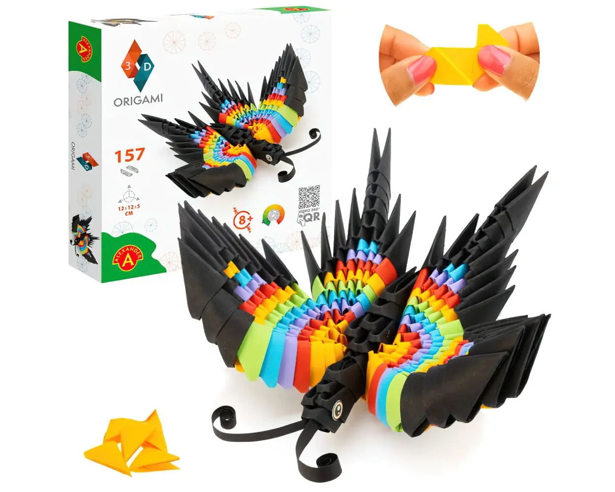 Origami lankstymas vaikams „Drugelis”, Origami 3D