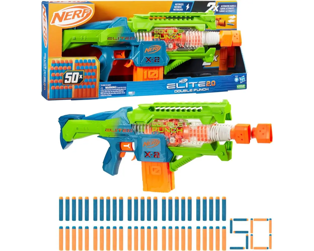 Nerf motorizuotas šautuvas „Double Punch”, F6363