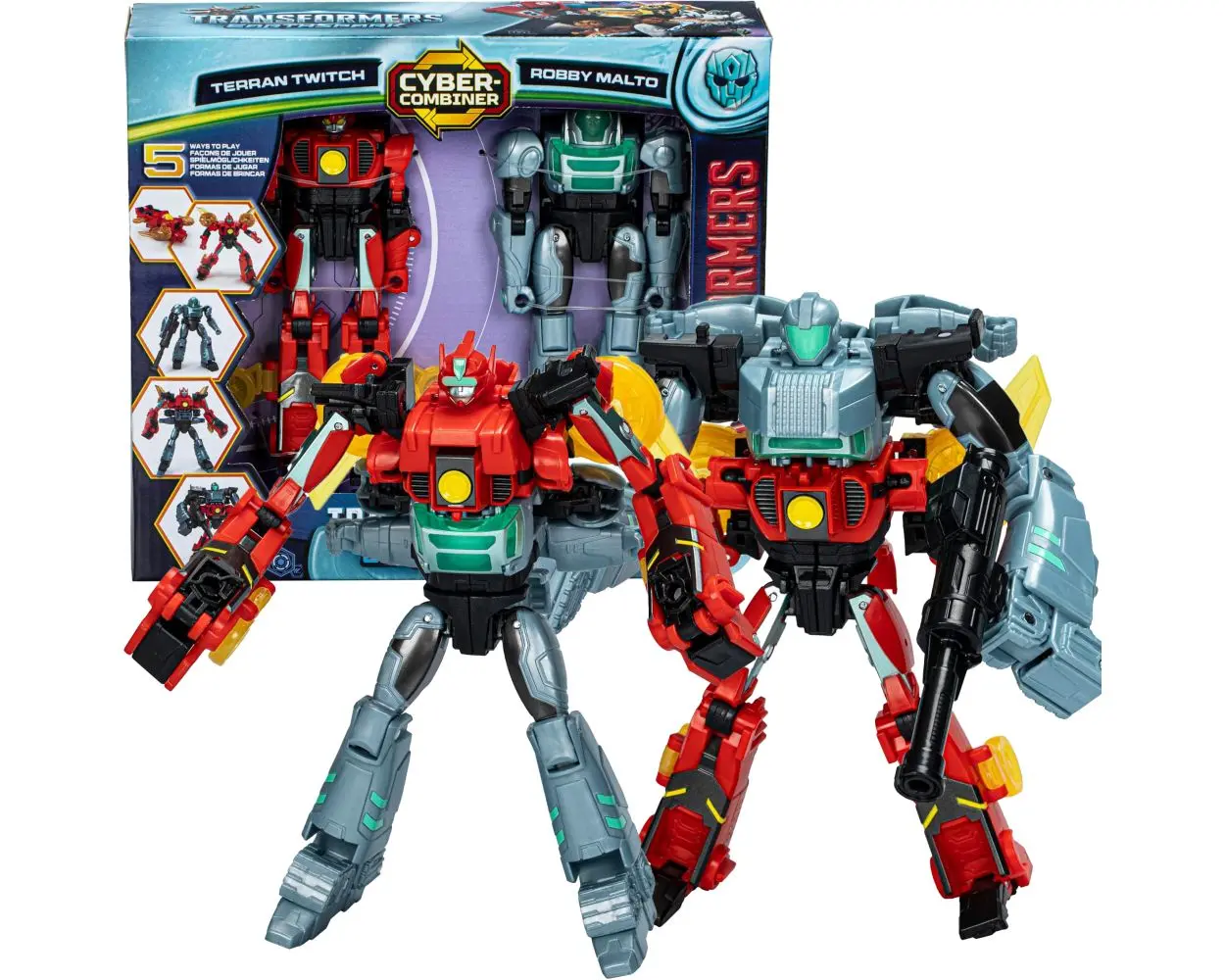 Transformers 2 transformerių rinkinys „Earthspark Cyber-Combiner”, F8438