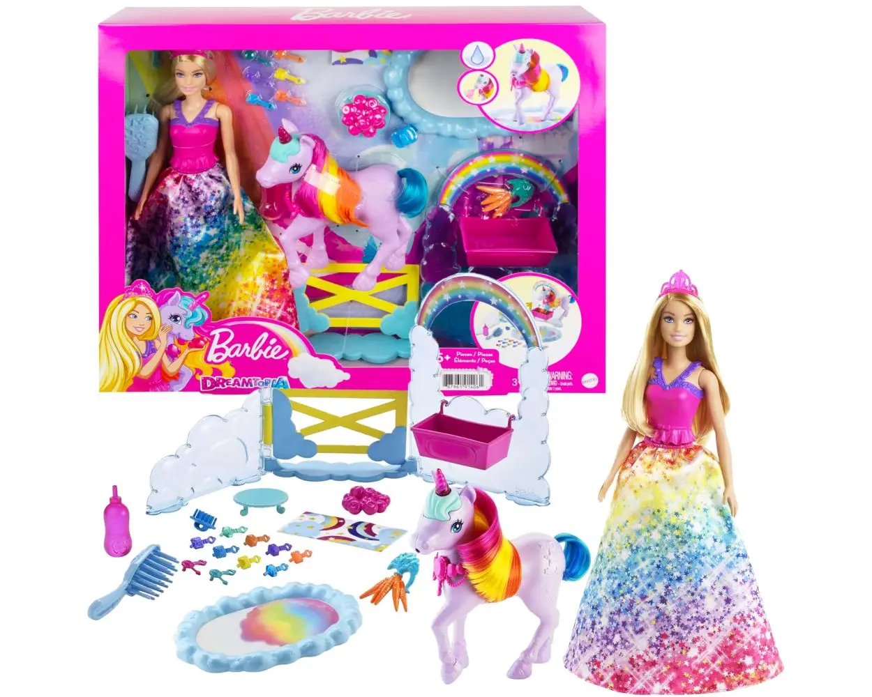 Barbės rinkinys su lėle, vienaragiu ir aksesuarais „Rainbow Potty ...