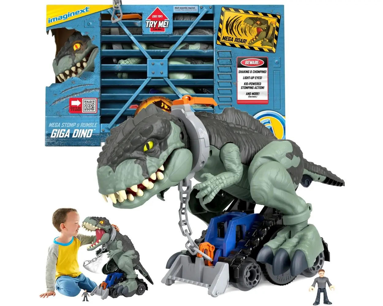 Interaktyvus dinozauras milžinas, 74 cm „Mega Stomp & Rumble Giga Dino ...