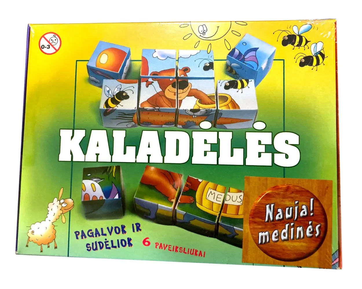 Medinės kaladėlės su paveiksliukais