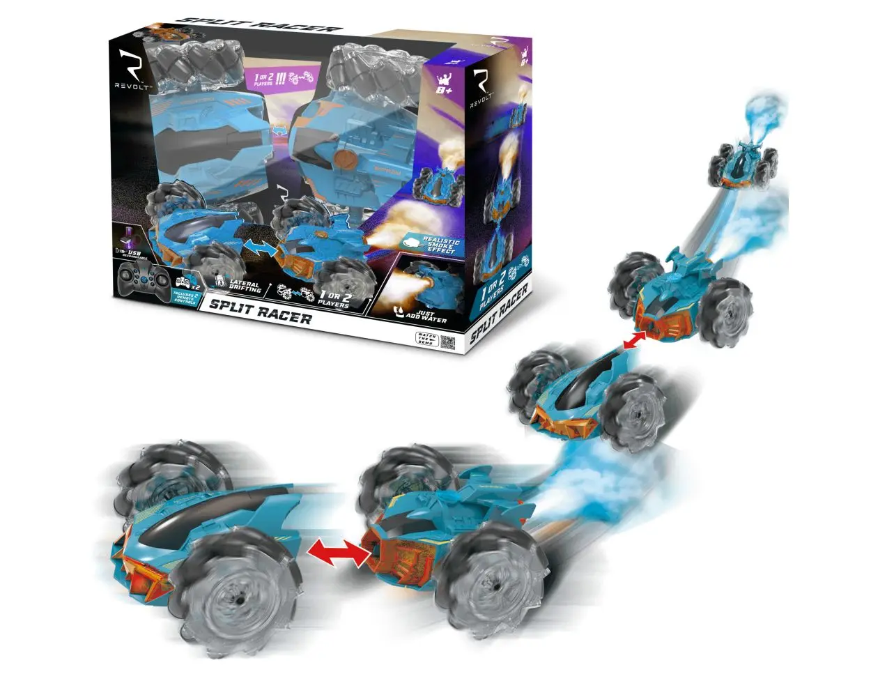 Valdoma atsiskirianti mašina, mėlyna „Split racer”, Revolt