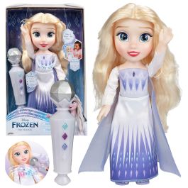 Frozen dainuojanti ir šviečianti lėlė Elza su interaktyviu mikrofonu, 38 cm