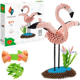 Origami lankstymas vaikams „Flamingas”, Origami 3D